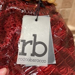 Roccobarocco | Bags | Rb Roccobarocco Croc Embossed Leather Handbag ...